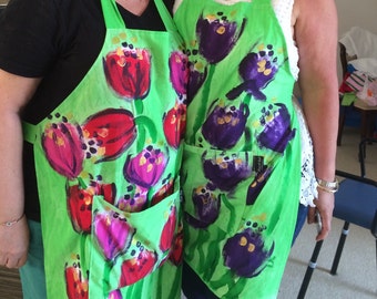 Hand painted apron | Etsy