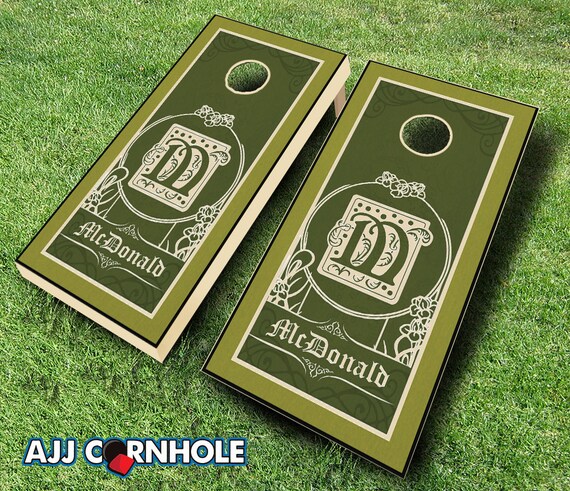 Celtic Monogram Surname Stained Cornhole Set with Bags