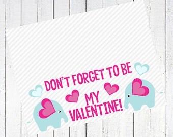 Items similar to Elephant Coloring Page Valentine with crayon holder ...