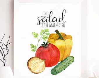 Salad print | Etsy