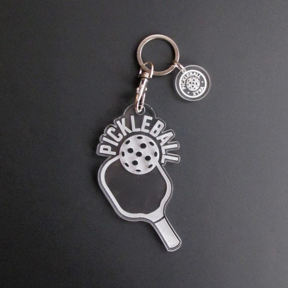 Pickleball Paddle Keychain Acrylic Keyring Show Pickleball