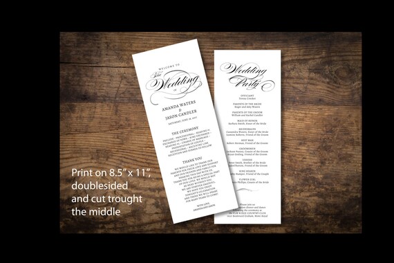 Wedding Program Template Printable by Invitationstemplates