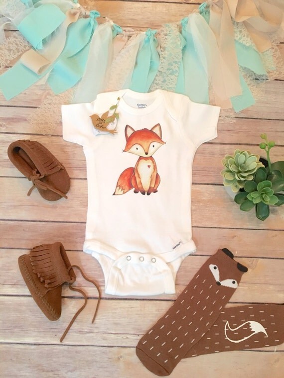 Baby Fox Onesie® Boho Baby Clothes Baby Shower Gift Fox