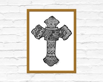 Christian zentangle | Etsy