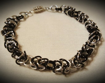 Items similar to Lavender Enamel Elephant and Chainmaille Bracelet on Etsy