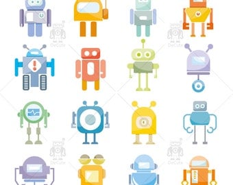 Premium Robots & Gears Clip Art with Vectors Friendly Robot