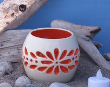 Unique pottery luminary related items | Etsy