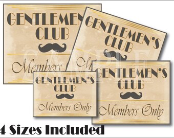 Flappers Gents Restroom Door Signs Printable Art Deco Roaring