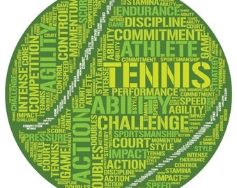 Unique tennis words related items | Etsy