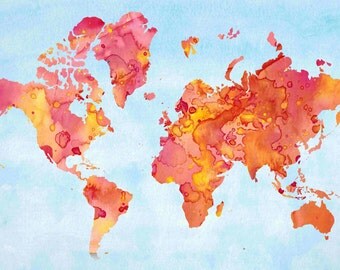 Printable world map | Etsy