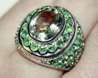 Prasiolite ring | Etsy