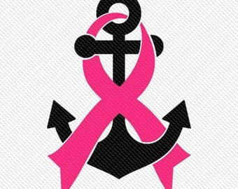 Cancer ribbon anchor | Etsy
