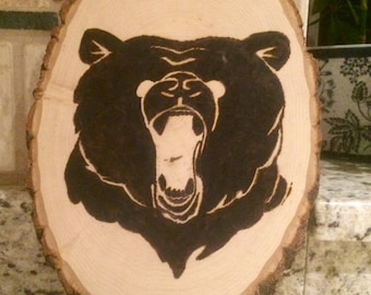 Bear wood burning | Etsy