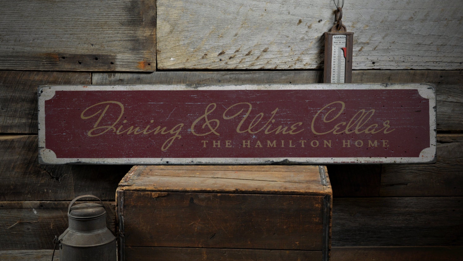 Dining & Wine Cellar Wood Sign Custom Family by TheLiztonSignShop