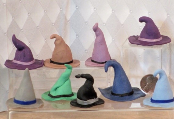 Miniatue wizard or witch hat polymer clay