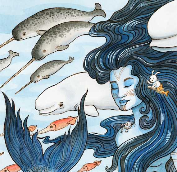 Sedna Arctic Mermaid Sea Goddess Art Print 11x14