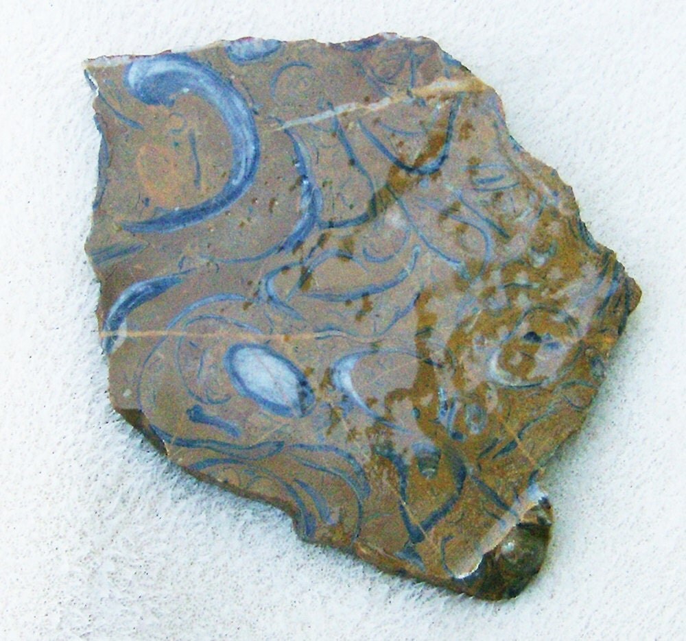 Fossil Stone Slab Tan with Seashell Fossils Handmade Stone