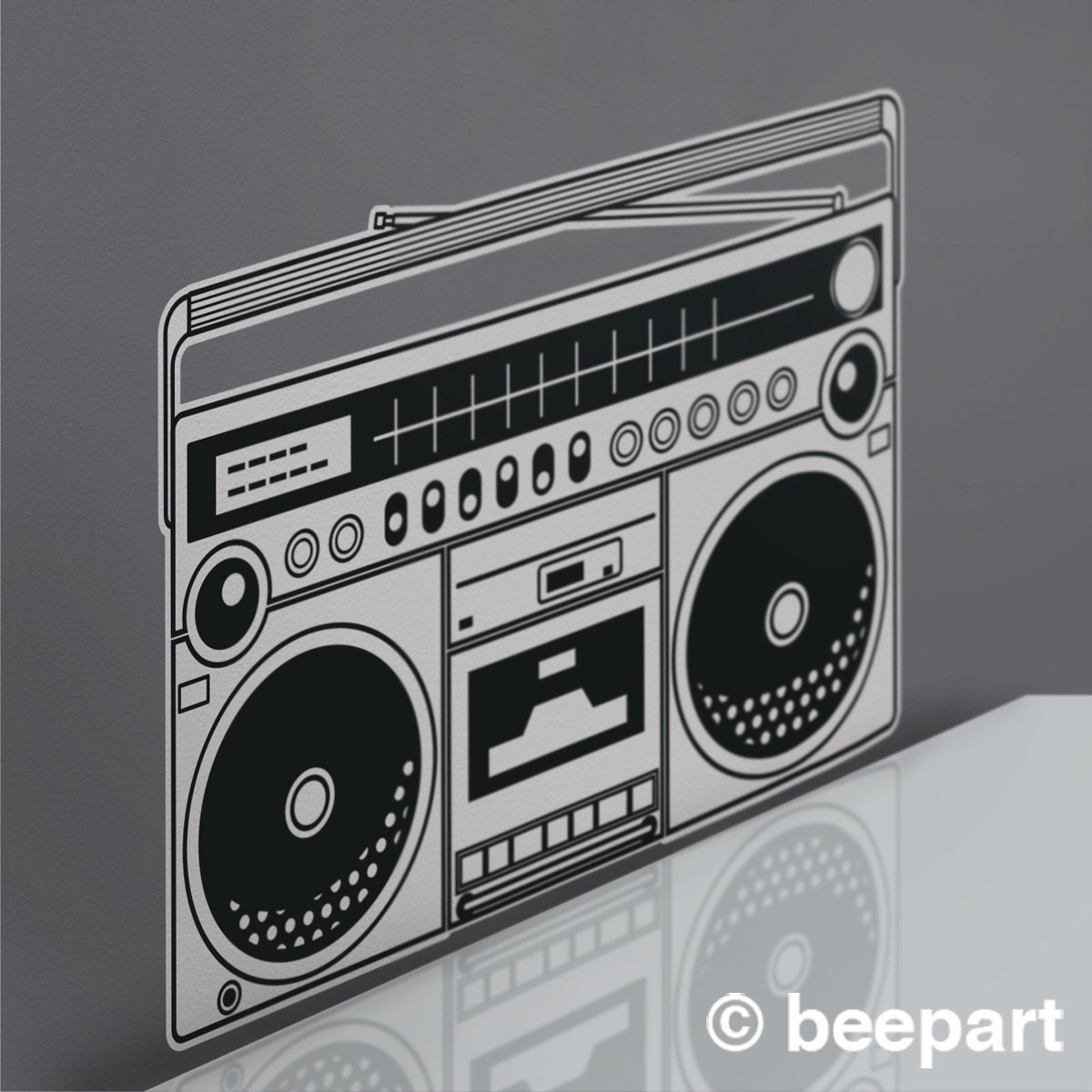 boombox vinyl wall decal, 80s wall sticker, retro art, music lover art ...