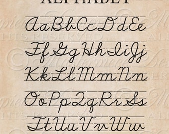 Vintage Cursive Alphabet Chart