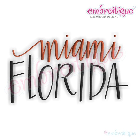 Miami Florida Fancy Calligraphy Script Instant Download