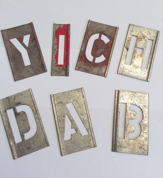 Vintage Metal Stencils Lot of 26 Letters Stencils from dovetales on ...
