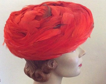 Vintage 1960s 1970s Hat Multi Color Velvet Vogue Mont Label