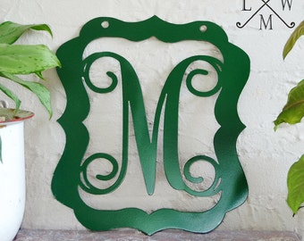 Metal Monogram Framed Initial Door Letter Sign Hanger