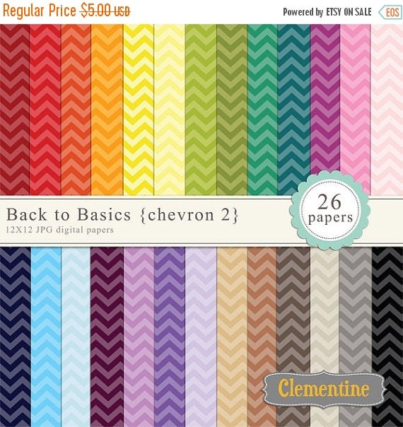 60% OFF SALE Chevron digital paper 12x12 by ClementineDigitals
