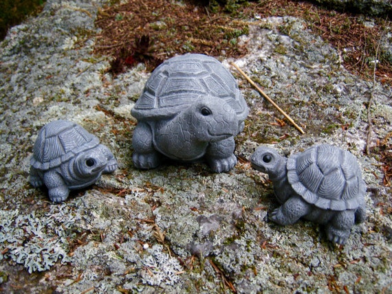 Turtle Statue Family Turtles Concrete by WestWindHomeGarden