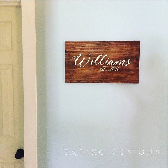 Custom Hand painted Family Name Sign on Reclaimed Wood