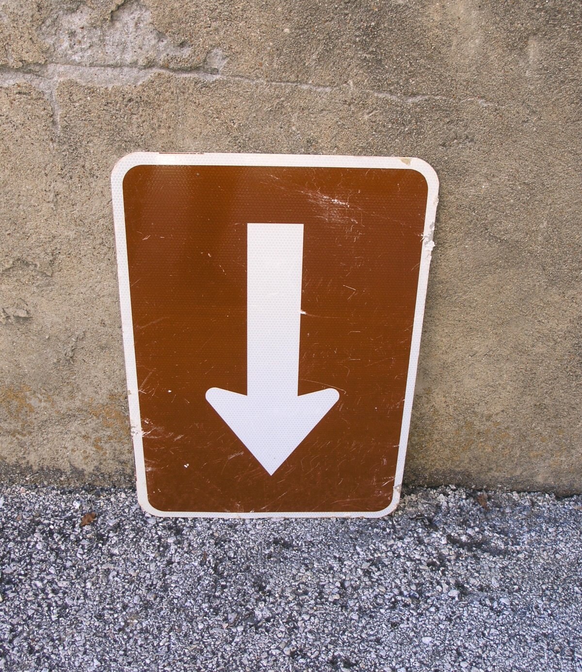 Brown White Sign Metal Road Sign Arrow Sign Traffic Street