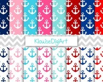 Popular items for anchor digital paper on Etsy