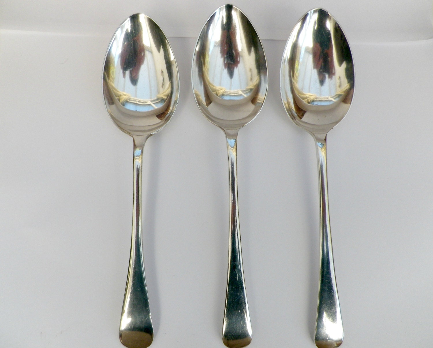 3 table spoons, silver plated serving spoons, Old English pattern, EPNS ...