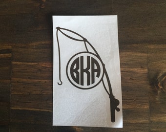 Fishing rod decal | Etsy