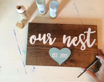 Painted wood signs | Etsy