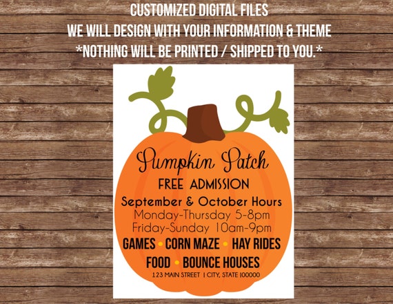 Items similar to Fall flyer DIGITAL FILES Pumpkin patch fall festival ...