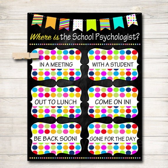 Where is the School Psychologist Door Sign School Counselor