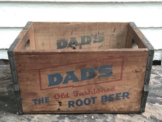 dads root beer crate wooden pop crate wood soda crate