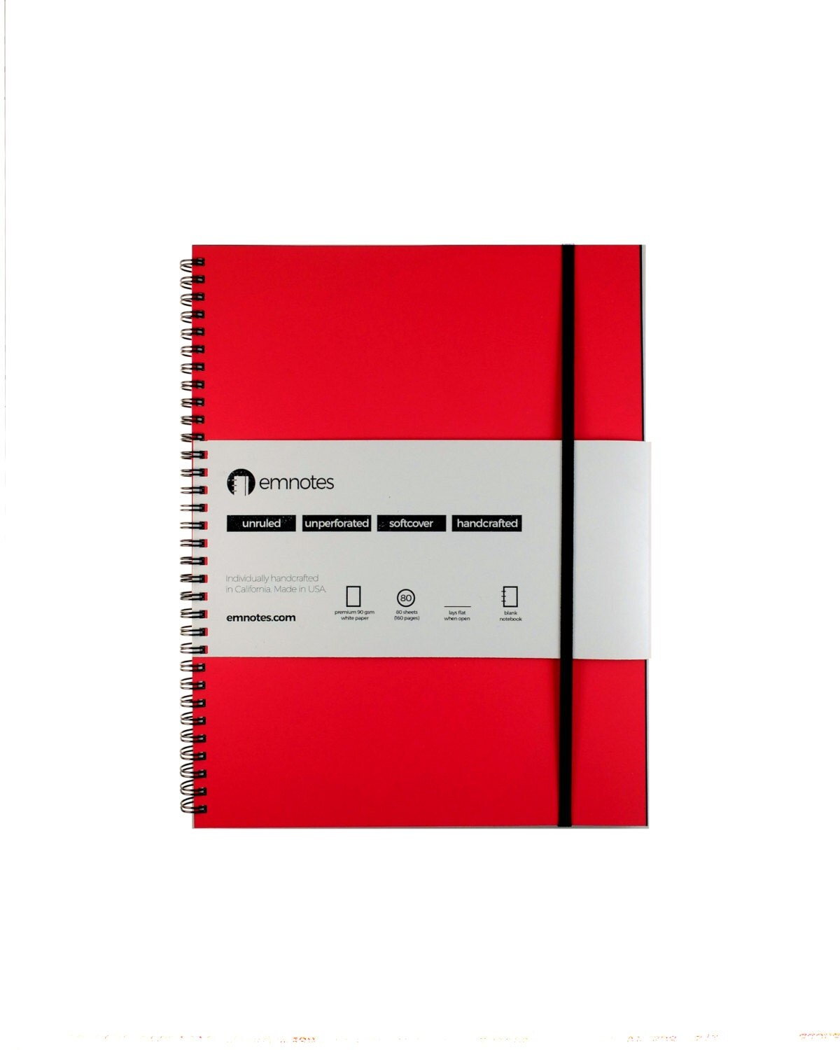 Emnotes Unruled Notebook 80 Blank Sheets 8.5 x 11 Inches