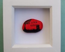 Popular items for pebble art couple on Etsy