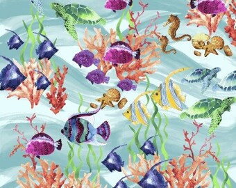 Tropical fish fabric | Etsy