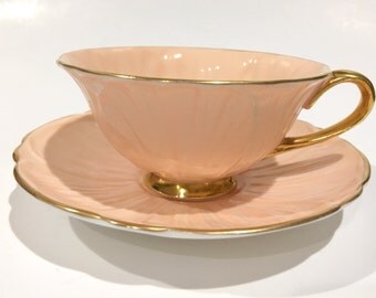 Peach tea cup | Etsy