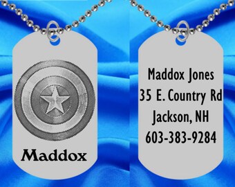 Captain america tag | Etsy