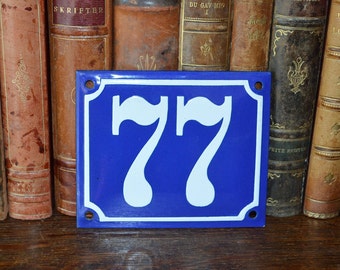 French enamel house number sign 4 x 7.9 Made to