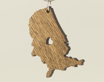 Minnesota Wooden Keychain MN State Keychain by LadyMaggies