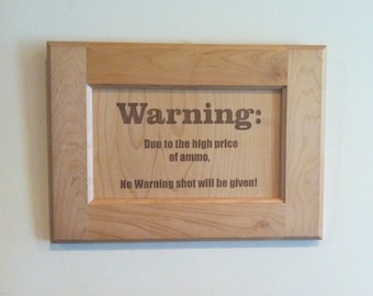 No warning shot sign | Etsy