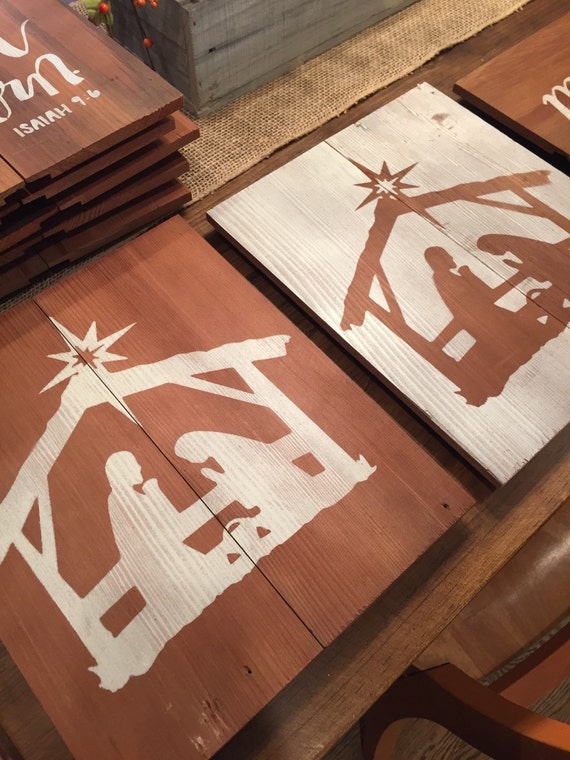 Items similar to Rustic Nativity Sign on Etsy