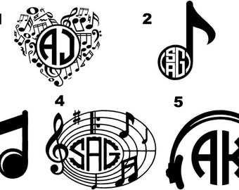Music monogram | Etsy