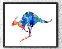 Popular items for kangaroo watercolor on Etsy