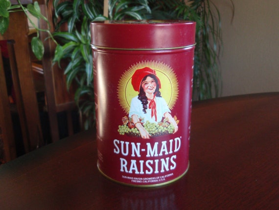 1987 Sun Maid Raisin Tin Container California Collectible Tin